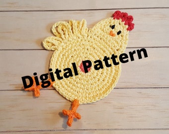 Chicken Coaster Pattern | Etsy