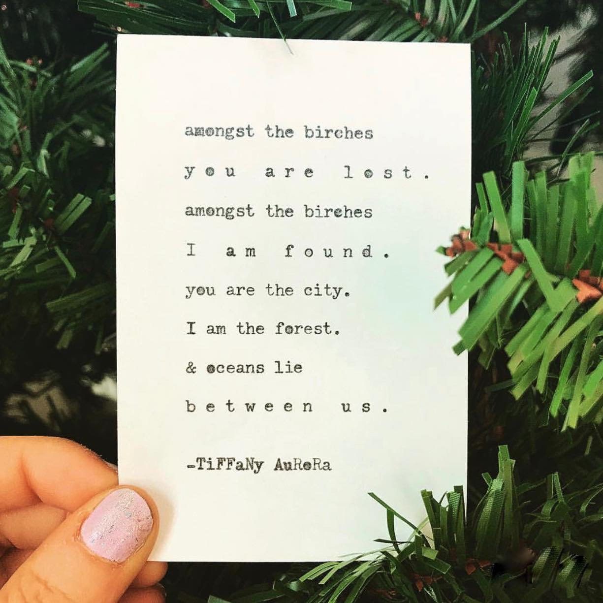 Amongst the Birches Typewriter Poem - Etsy