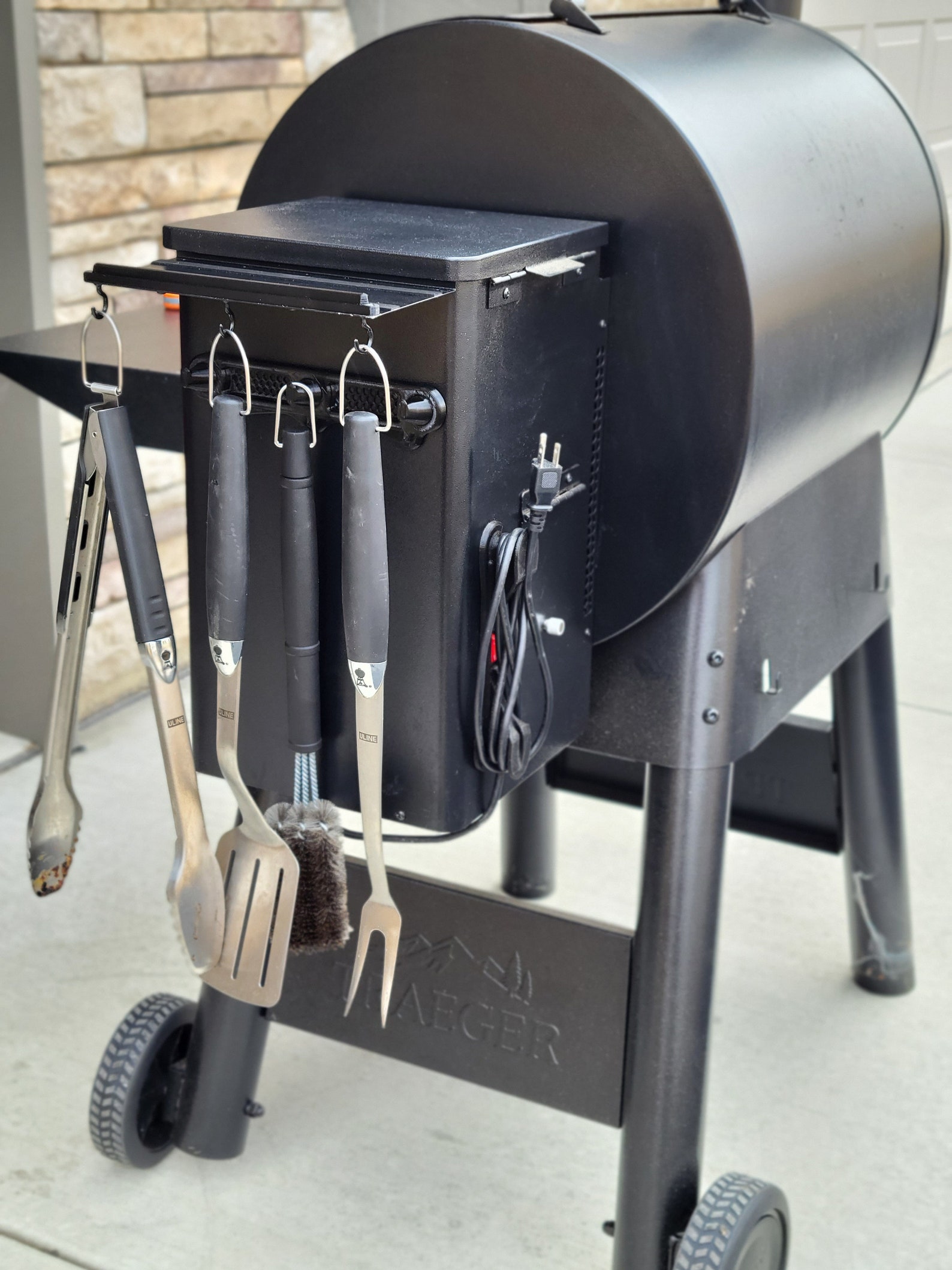 Pellet Hopper Shelf With Utensil Hooks traeger Smokers Only - Etsy