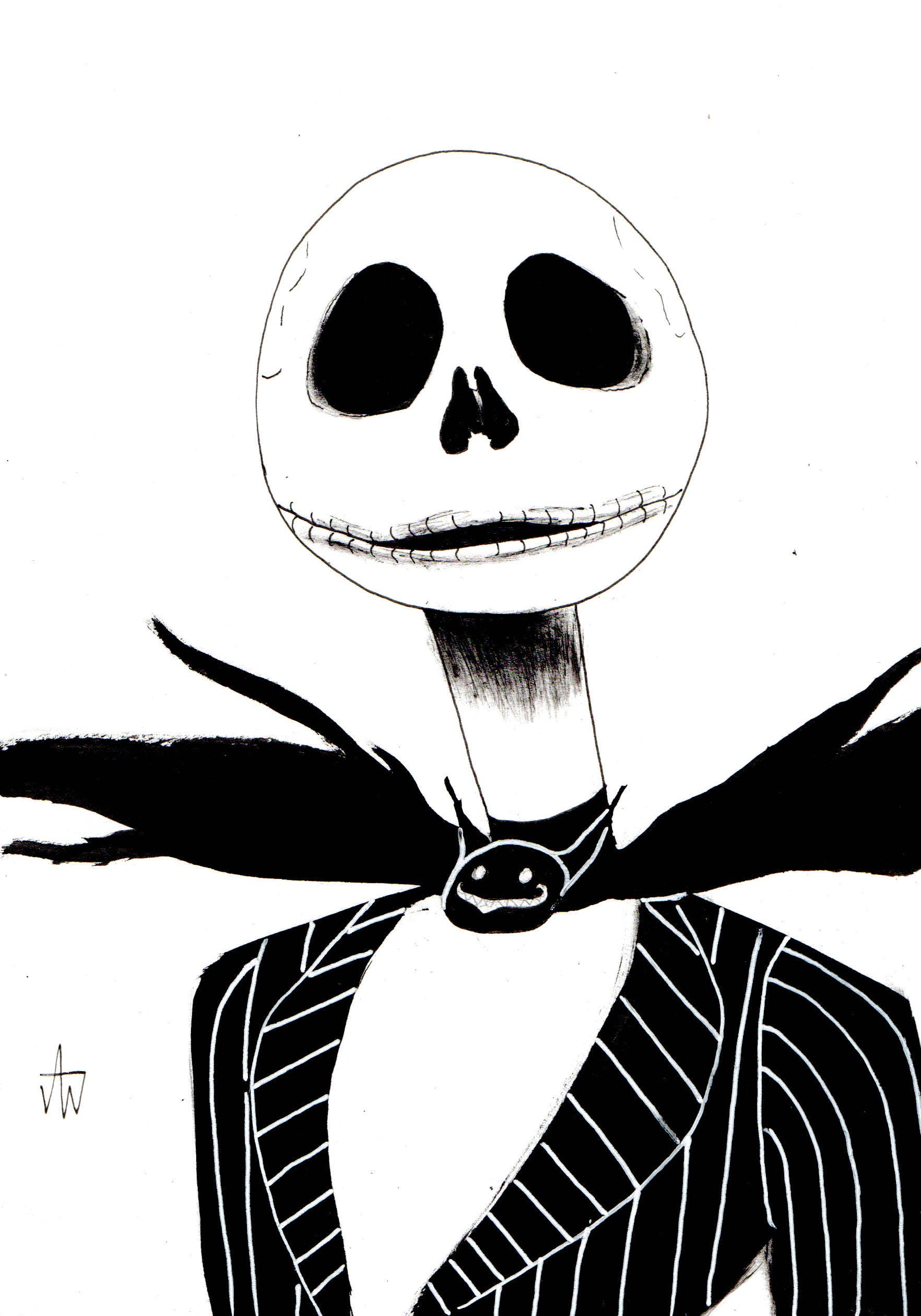 Jack Skellington Dibujo de tinta / Jack Skellington Etsy / | Etsy