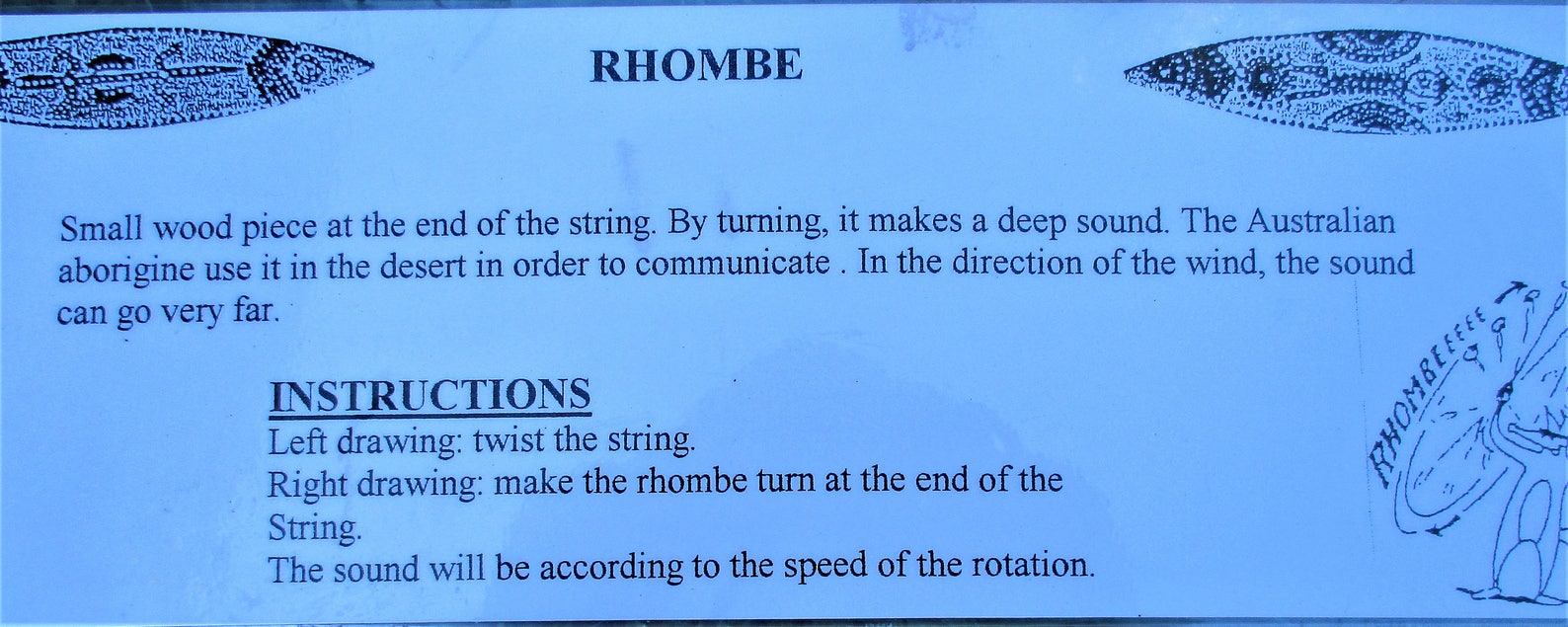 RHOMBE BULLROARER BUSCHTELEFON instrument Aborigene - Etsy France