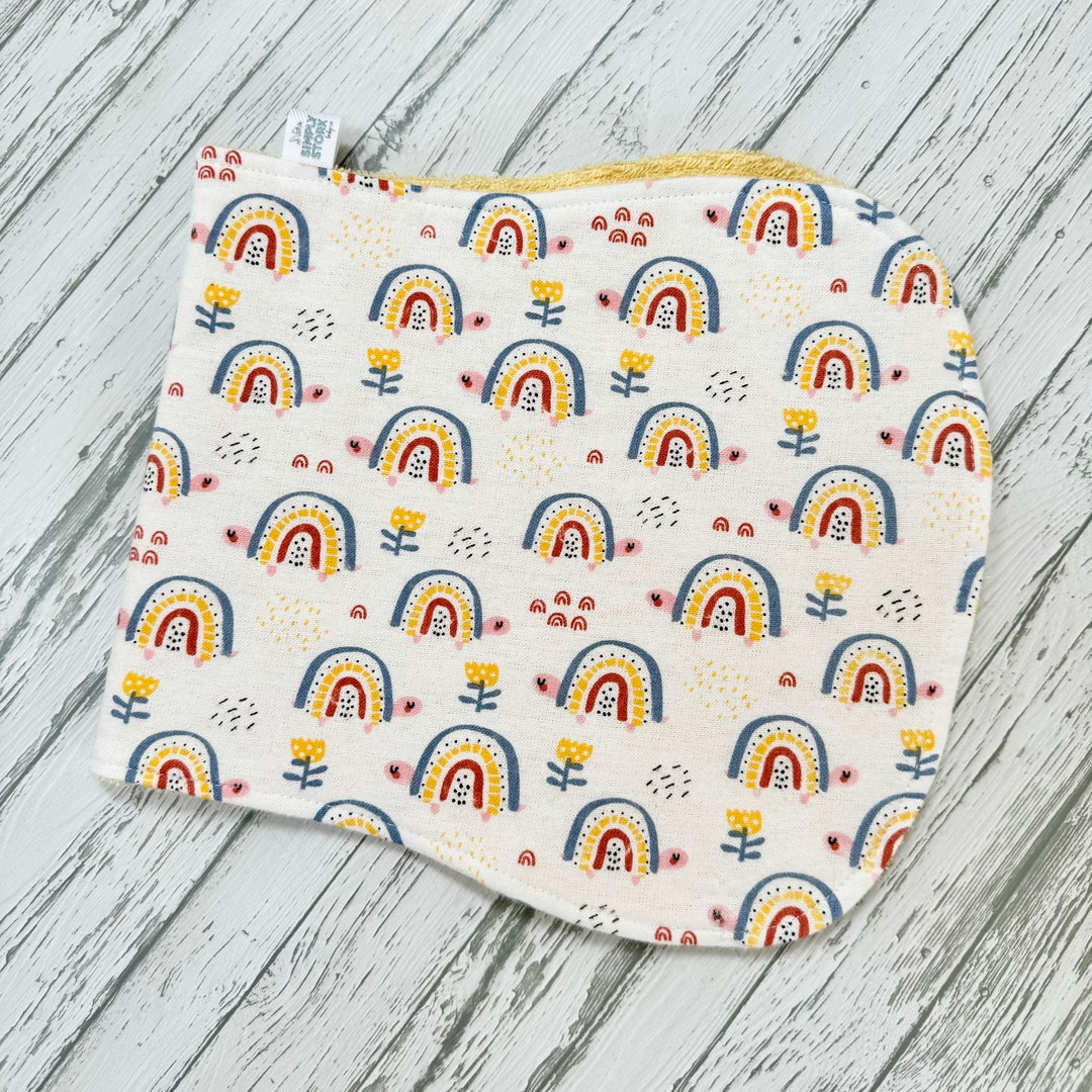 Turtle Burp Cloth Rainbow Baby Theme Turtle Nursery Baby Burp Cloths Baby Gift Burp Clothes ...