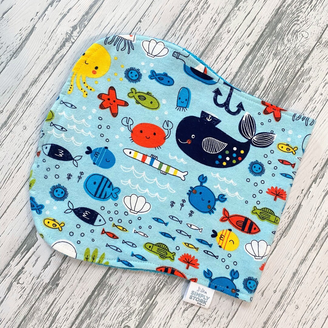 Ocean Burp Cloth | Tropical Fish | Ocean Animal Baby Theme | Under the ...