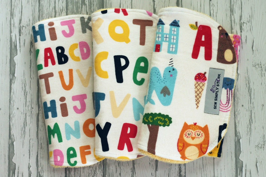 Alphabet Burp Cloths Gift for Teacher Teacher Baby Gift Alphabet Gift ...