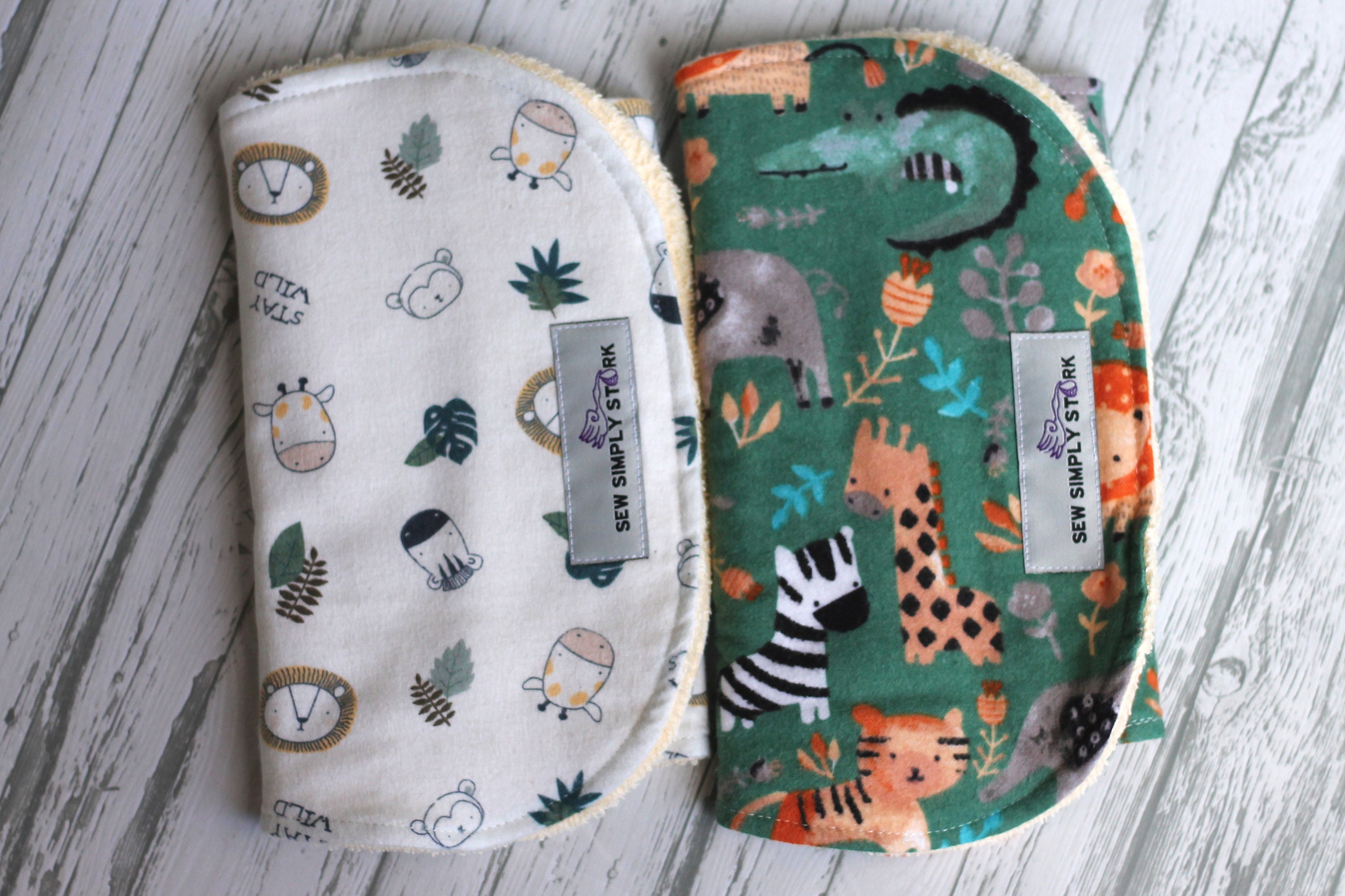 Zoo Animal Theme Burp Cloths Stay Wild Baby Gift Baby Burp | Etsy