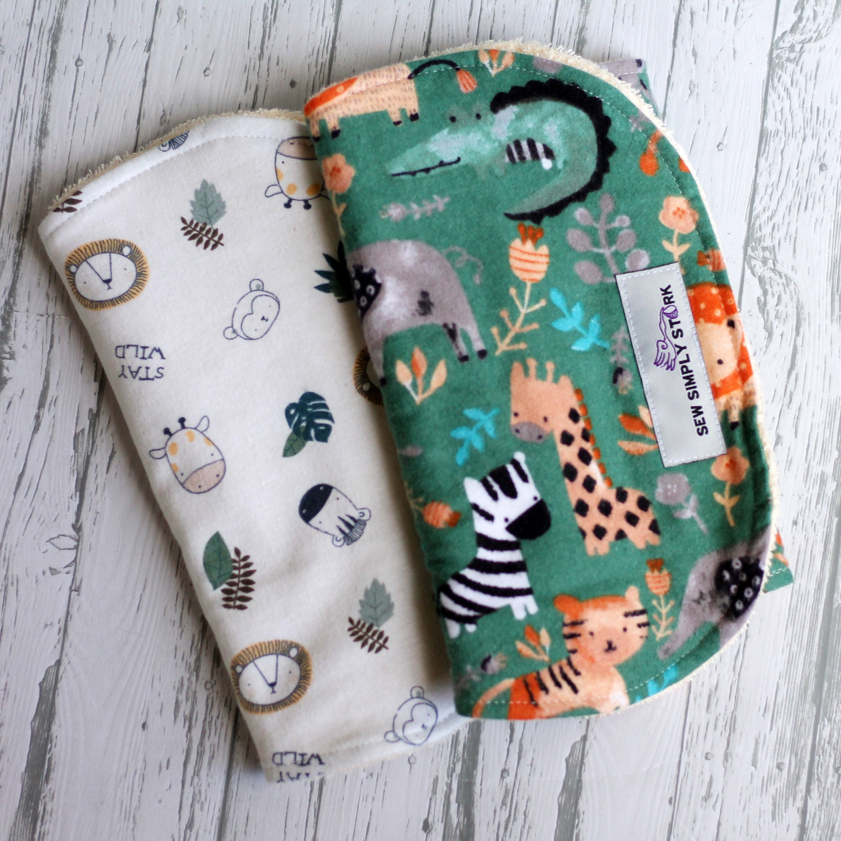 Zoo Animal Theme Burp Cloths Stay Wild Baby Gift Baby Burp | Etsy