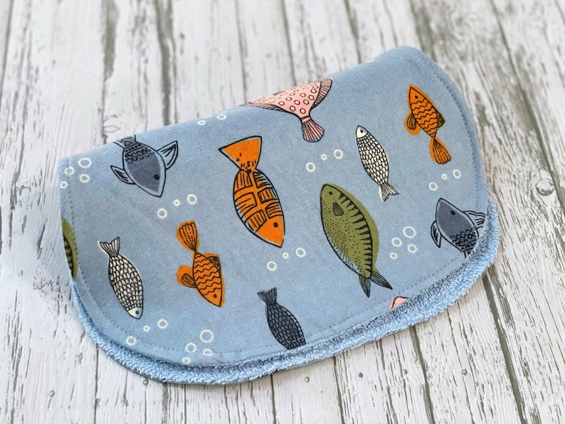 Fish Burp Cloth Fishing Baby Theme Ocean Nursery Baby Burp Cloths Baby ...