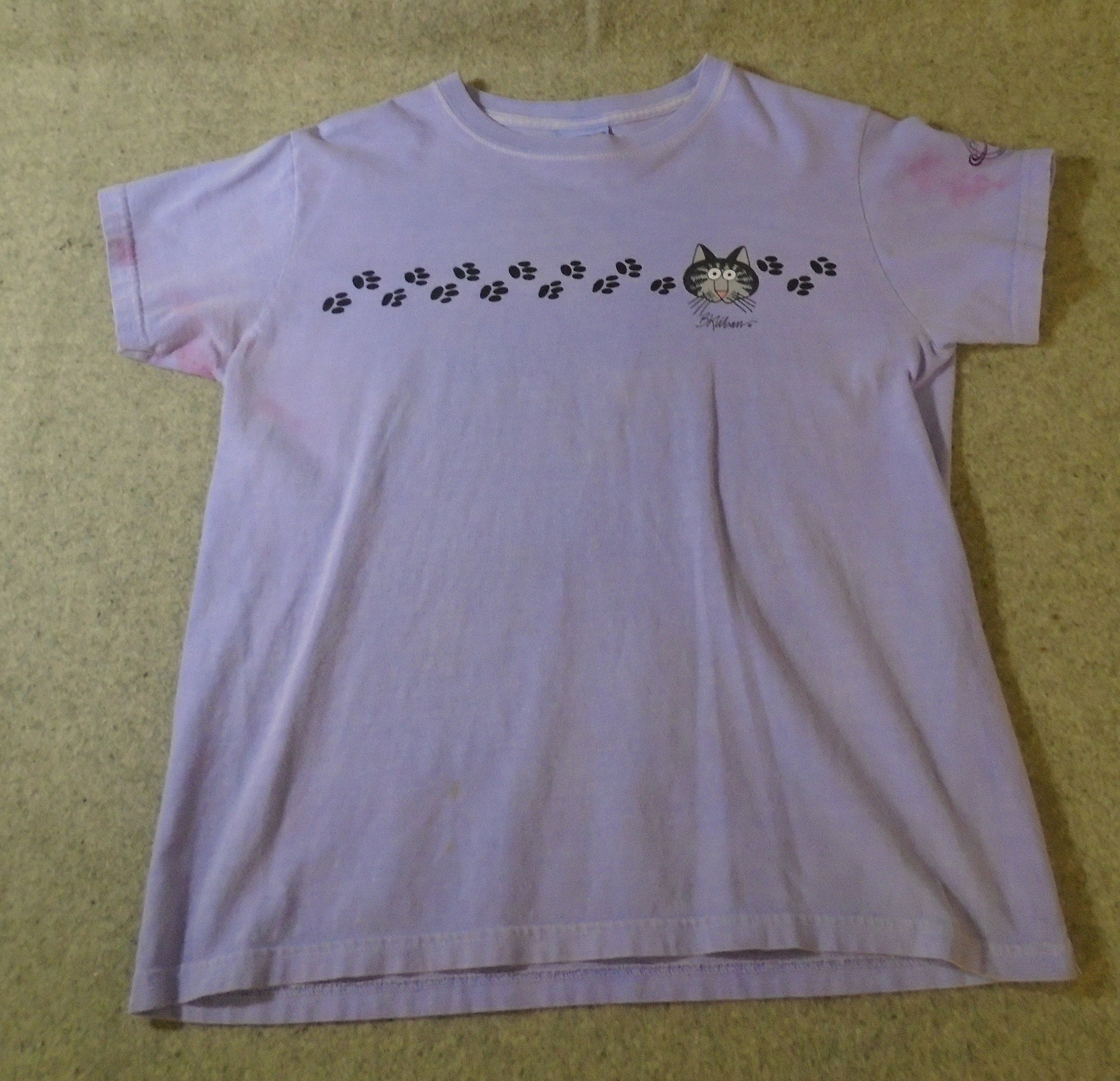 Vtg. B. KLIBAN CAT Cartoon T-shirt - Lavender Sz. M - Crazy Shirts - Etsy