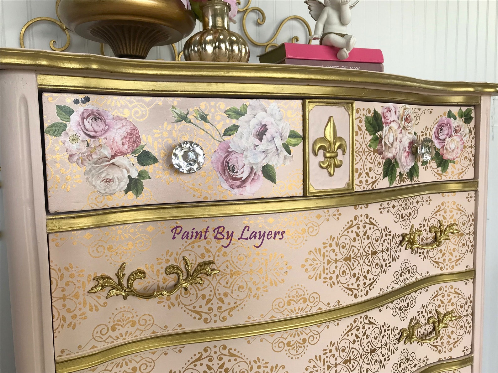 SOLD and Not Available Pink and Gold French Provincial Chest - Etsy