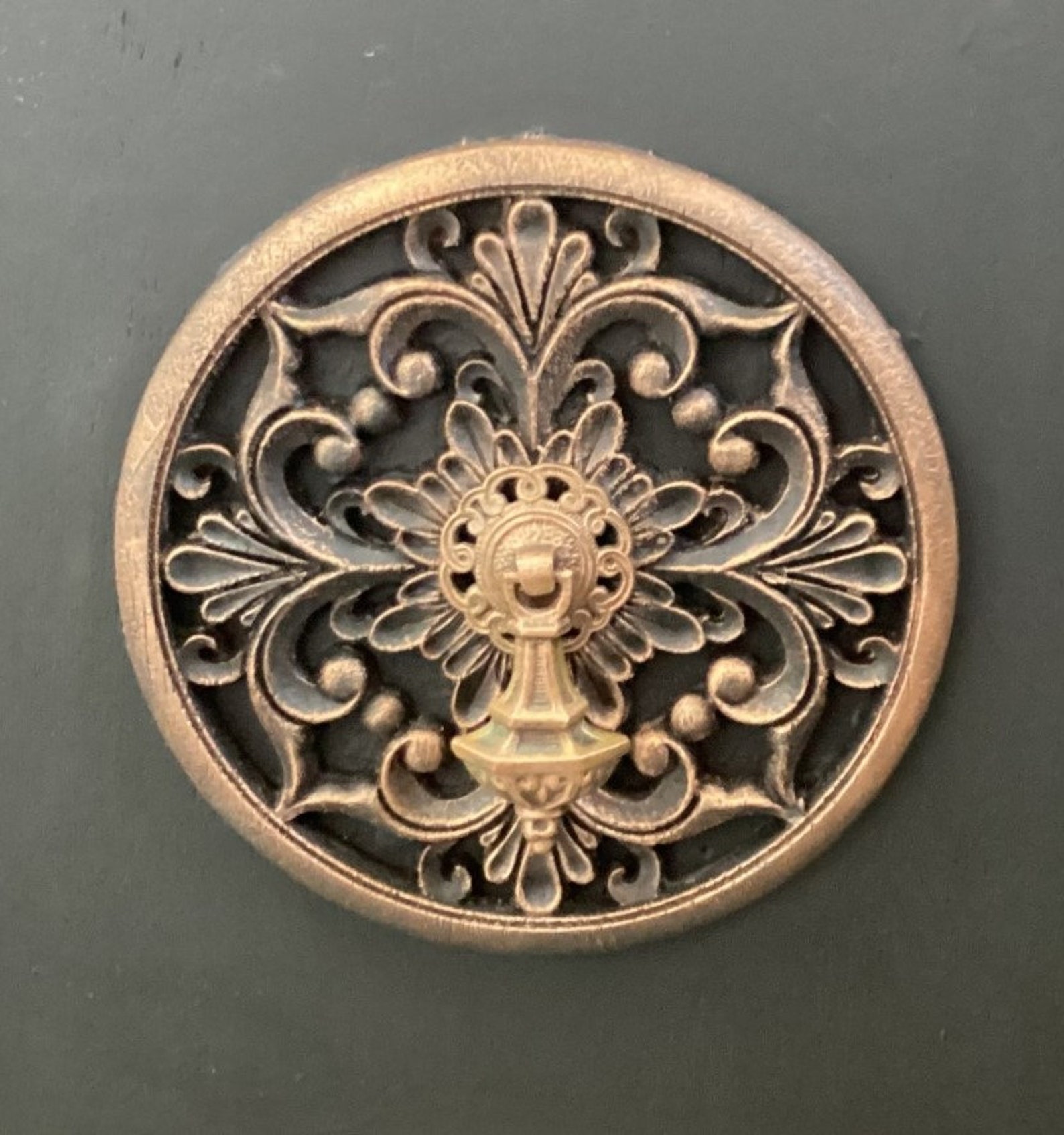 Antique Jacobean Buffet/sideboard/hand-painted Black/decoupage Floral ...