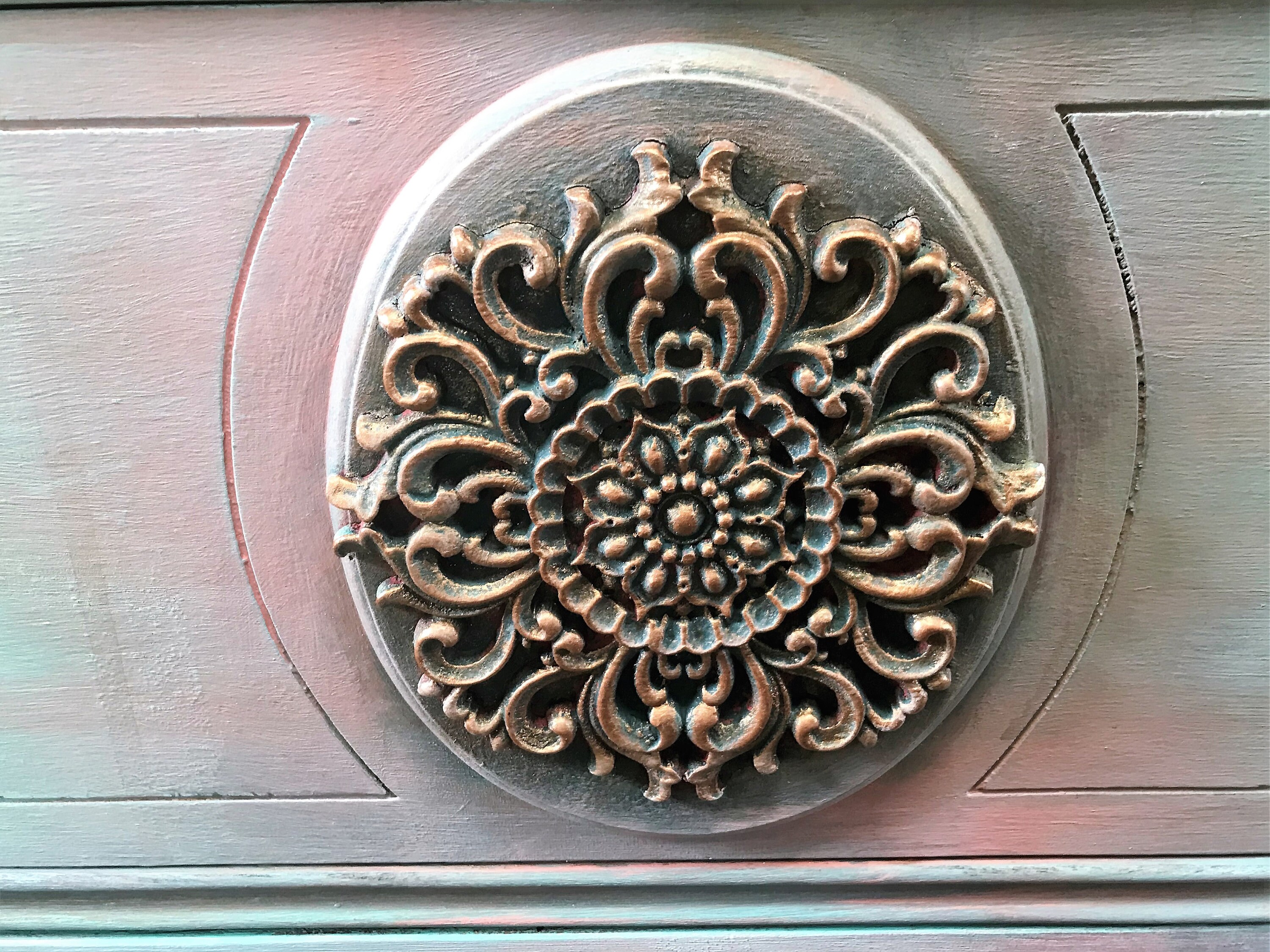 SOLD. Vintage Boho Painted Dresser With Mirror Beach House - Etsy