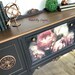 Antique Jacobean Buffet/sideboard/hand-painted Black/decoupage Floral ...