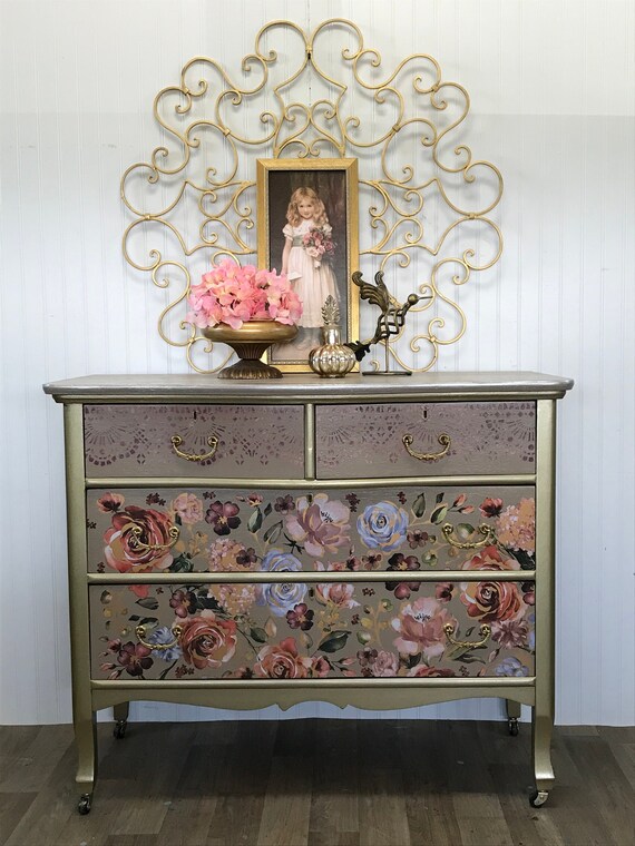 Antique Oak 4 Drawer Dresser//shabby Chic Dresser// French - Etsy