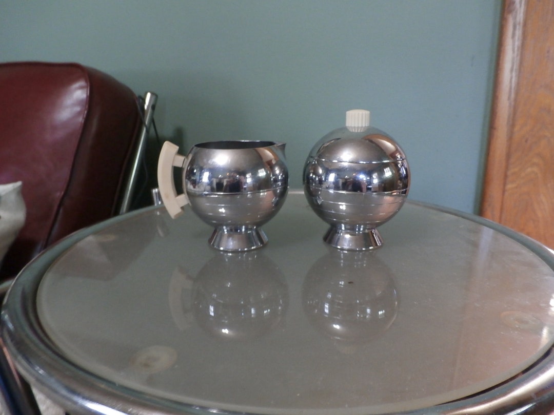 Beautiful Chase Sugar and Creamer Set. Crome With Ivory Bakelite ...