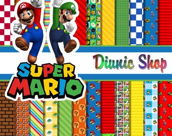 Super Mario Digital Paper | Etsy
