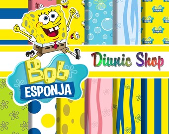 Spongebob Digital Paper | Etsy