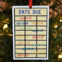 Digital File Only!! | Library Due Date Card Ornament | Library Ornament ...