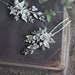 Silver gemstone bridal hair pin Wedding flower rhinestone | Etsy