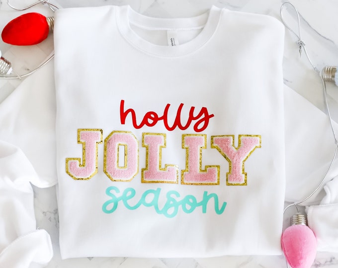 Women's holly Jolly Season Chenille Patch - Etsy