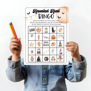PRINTABLE Halloween Scavenger Hunt Bingo Game, Halloween Party Game ...