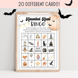 PRINTABLE Halloween Scavenger Hunt Bingo Game, Halloween Party Game ...