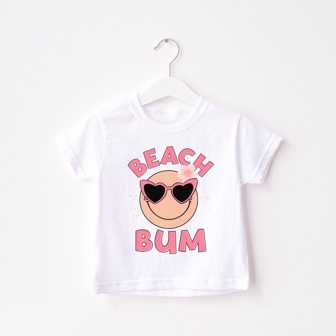 Girls beach Bum Retro Summer Smiley Face T-shirt - Etsy