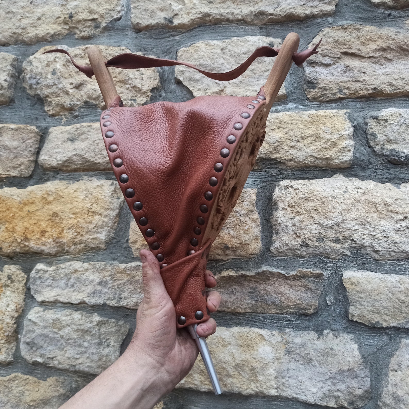 Solid Oak Wood Bellows With a Leather Band Hand Crafted Bellows Carved ...