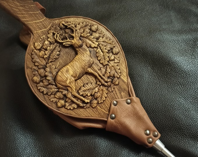 Solid Oak Wood Bellows - Traditional Hand Crafted Genuine Leather ...