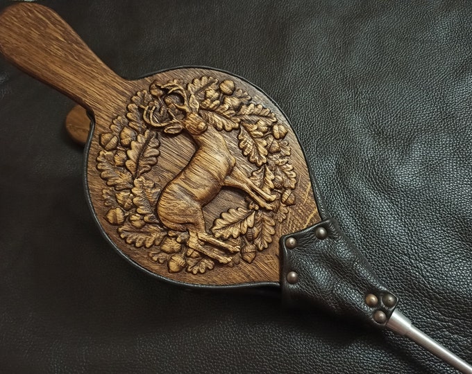 Solid Oak Wood Bellows - Traditional Hand Crafted Genuine Leather ...