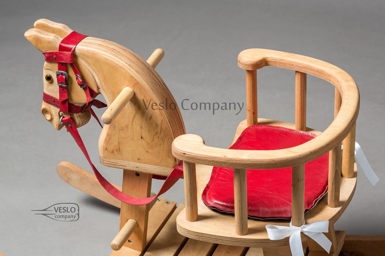 Wooden Rocking Horse Birthday Baby Rocking Horse High-quality Wood Rocking Horse Chair Eco ...