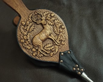 Solid Oak Wood Bellows Traditional Hand Crafted Genuine Leather Bellows ...