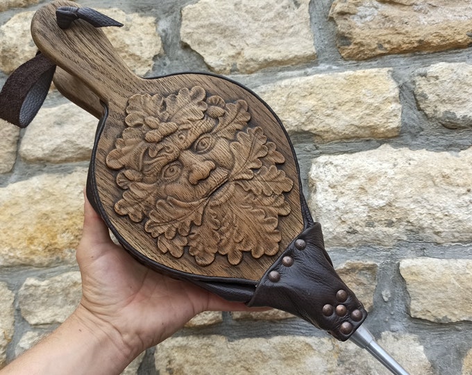 Carved Wooden Blower - Unique and Original Fireplace Blower - Solid Oak ...
