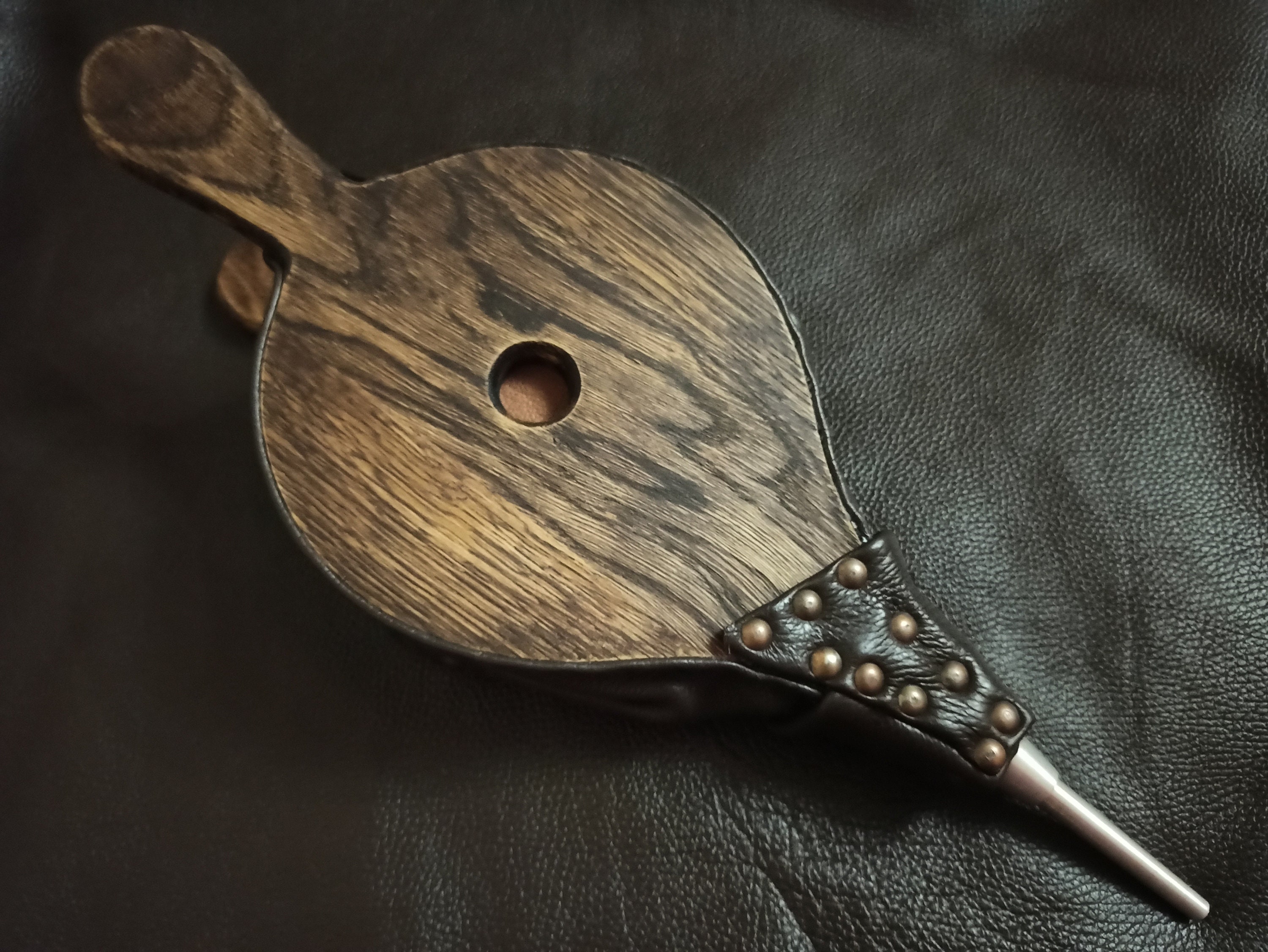 Solid Oak Wood Bellows Hand Crafted Genuine Leather Hand Bellows Carved ...