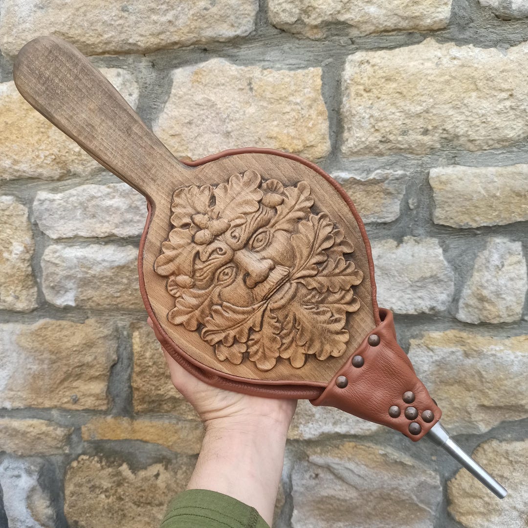 Carved Wooden Fireplace Bellow "green Man" - Fireplace Decor - Wood and ...