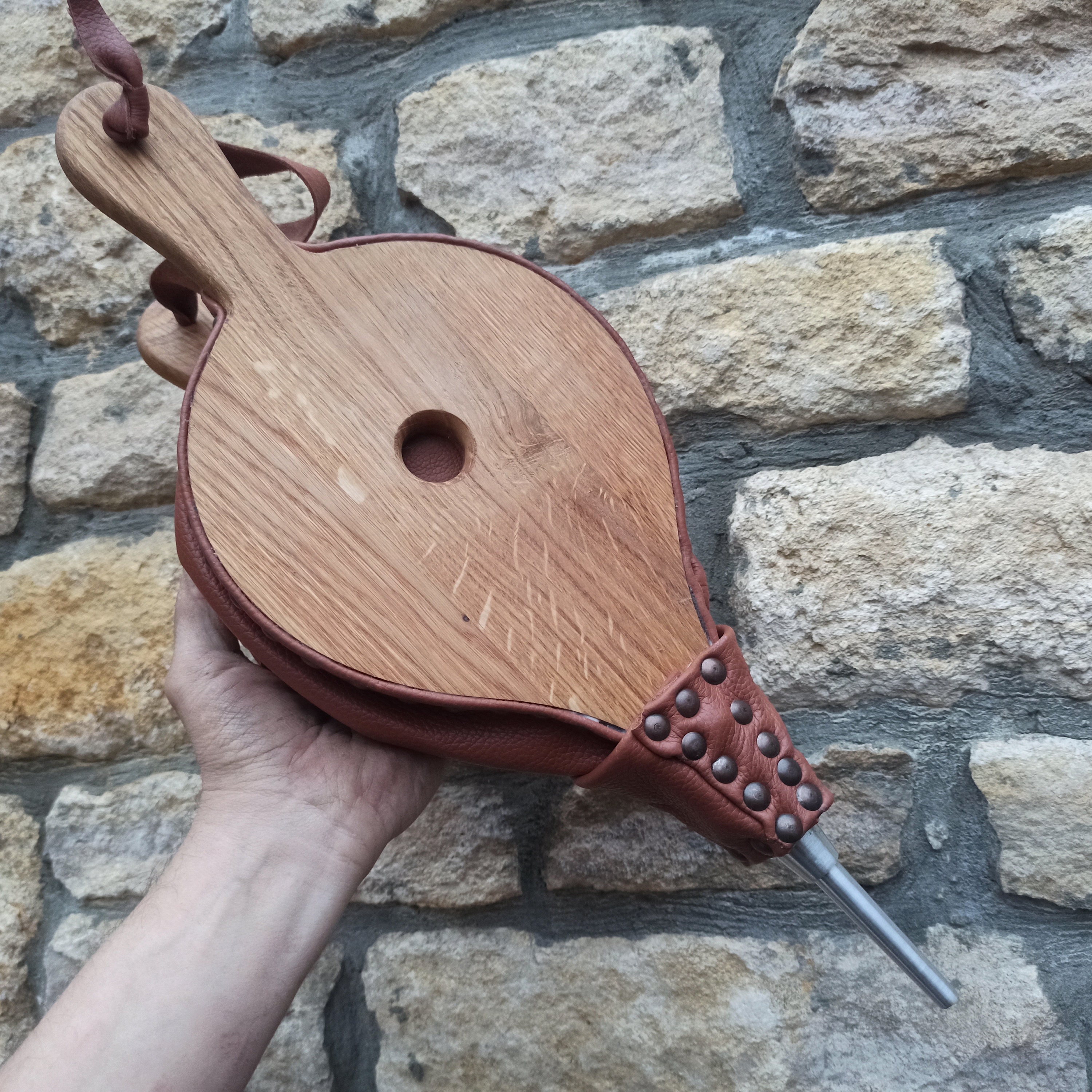 Solid Oak Wood Bellows With a Leather Band Hand Crafted Bellows Carved ...