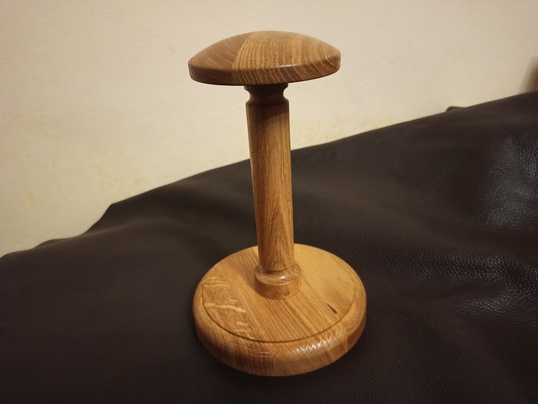 Wooden oak Helmet Stand Wooden Helmet Holder Pickelhaube Stand Wooden ...