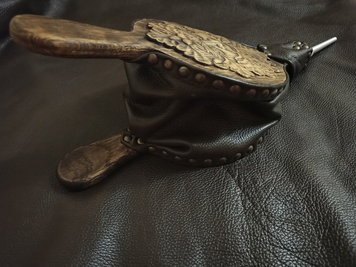 Solid Oak Wood Bellows Hand Crafted Genuine Leather Hand Bellows Carved ...