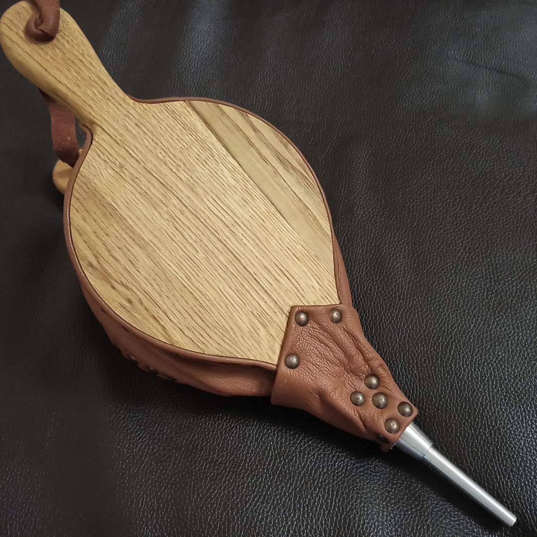 Solid Oak Wood Bellows High-quality Fireplace Tool Wood and Leather Air ...