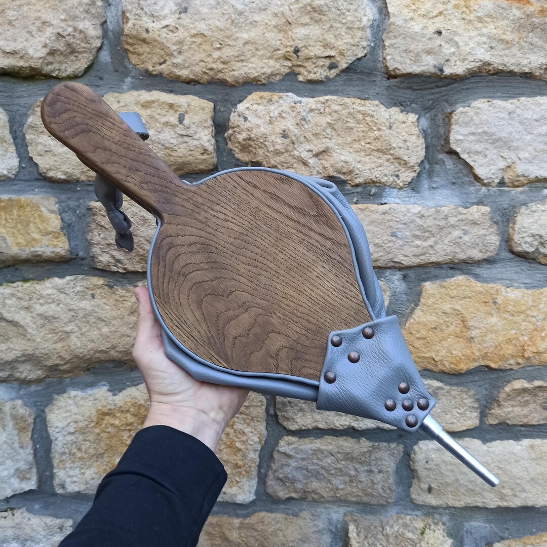 Solid Oak Wood Bellows - High-quality Fireplace Tool - Wood and Leather ...