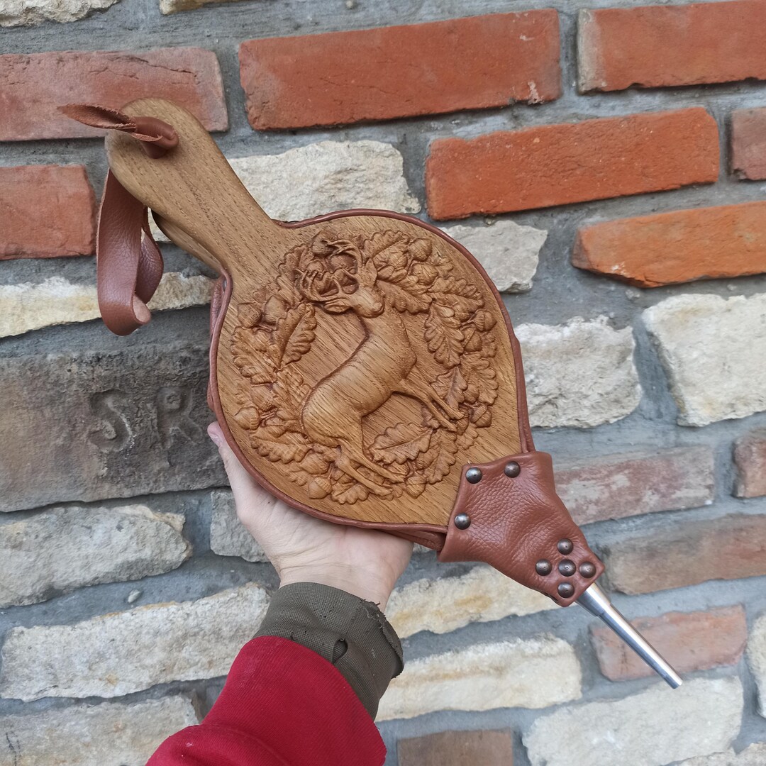 Large Fireplace Bellows Solid Oak Wood and Leather Bellows Hand Crafted ...