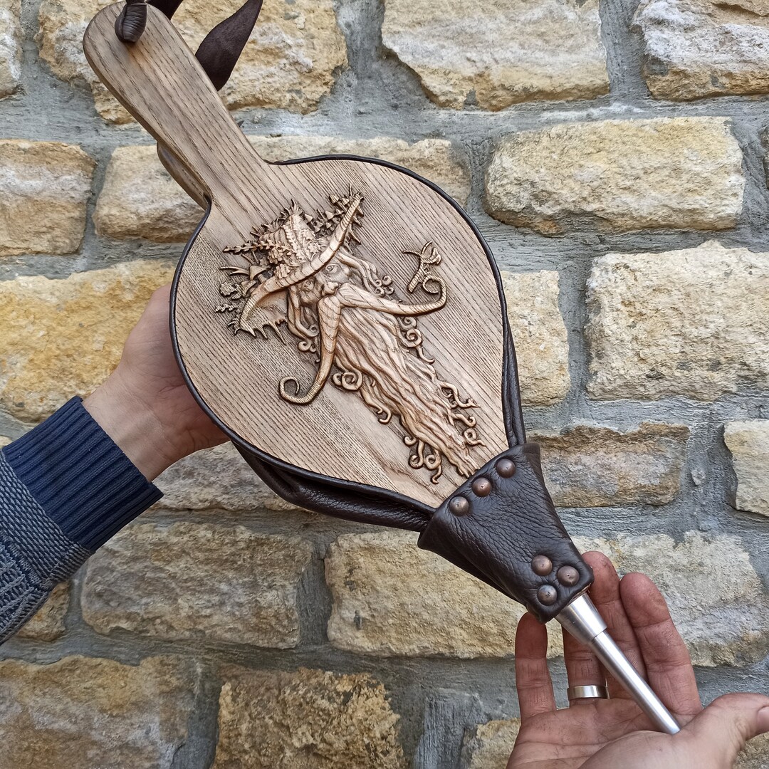 Large Wooden Bellows With Leather Band Hand Crafte Wood Bellows Wood ...