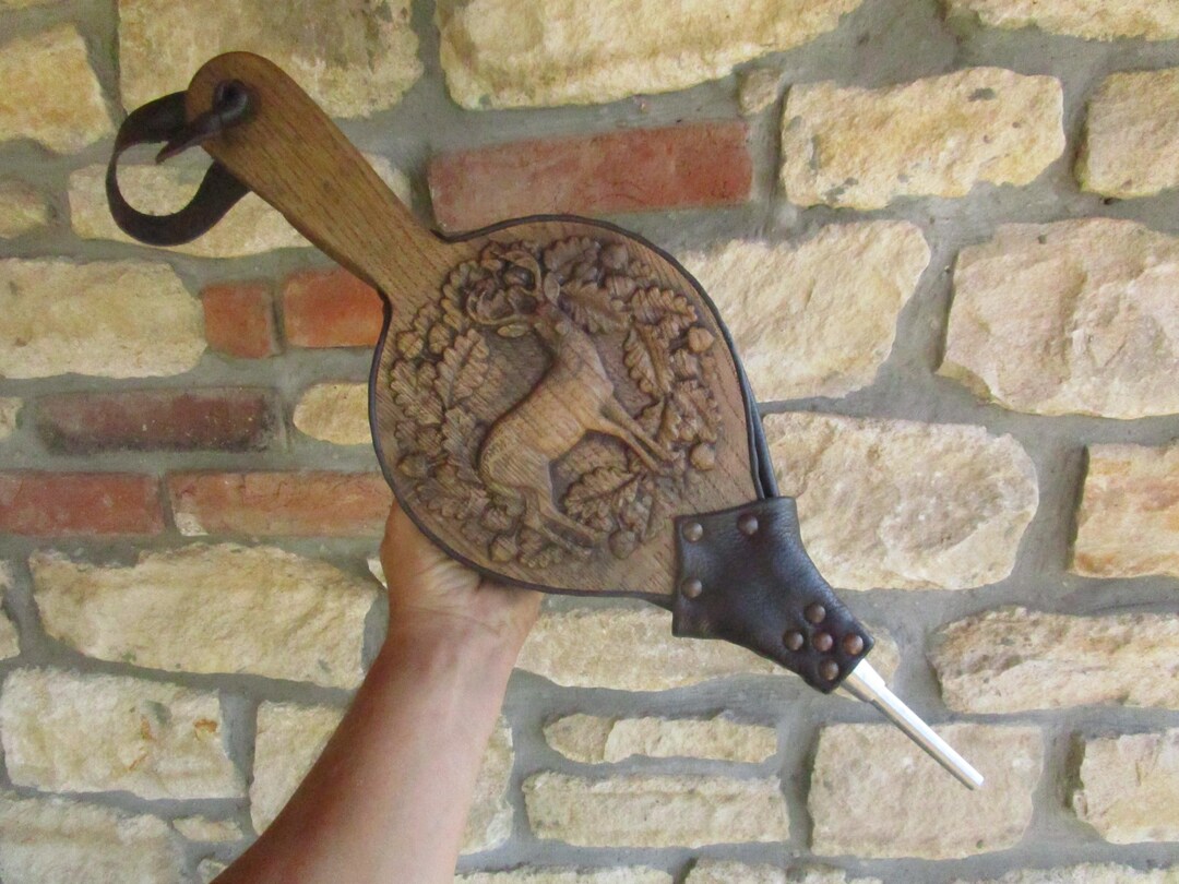 Large Fireplace Bellows Solid Oak Wood and Leather Bellows Hand Crafted ...