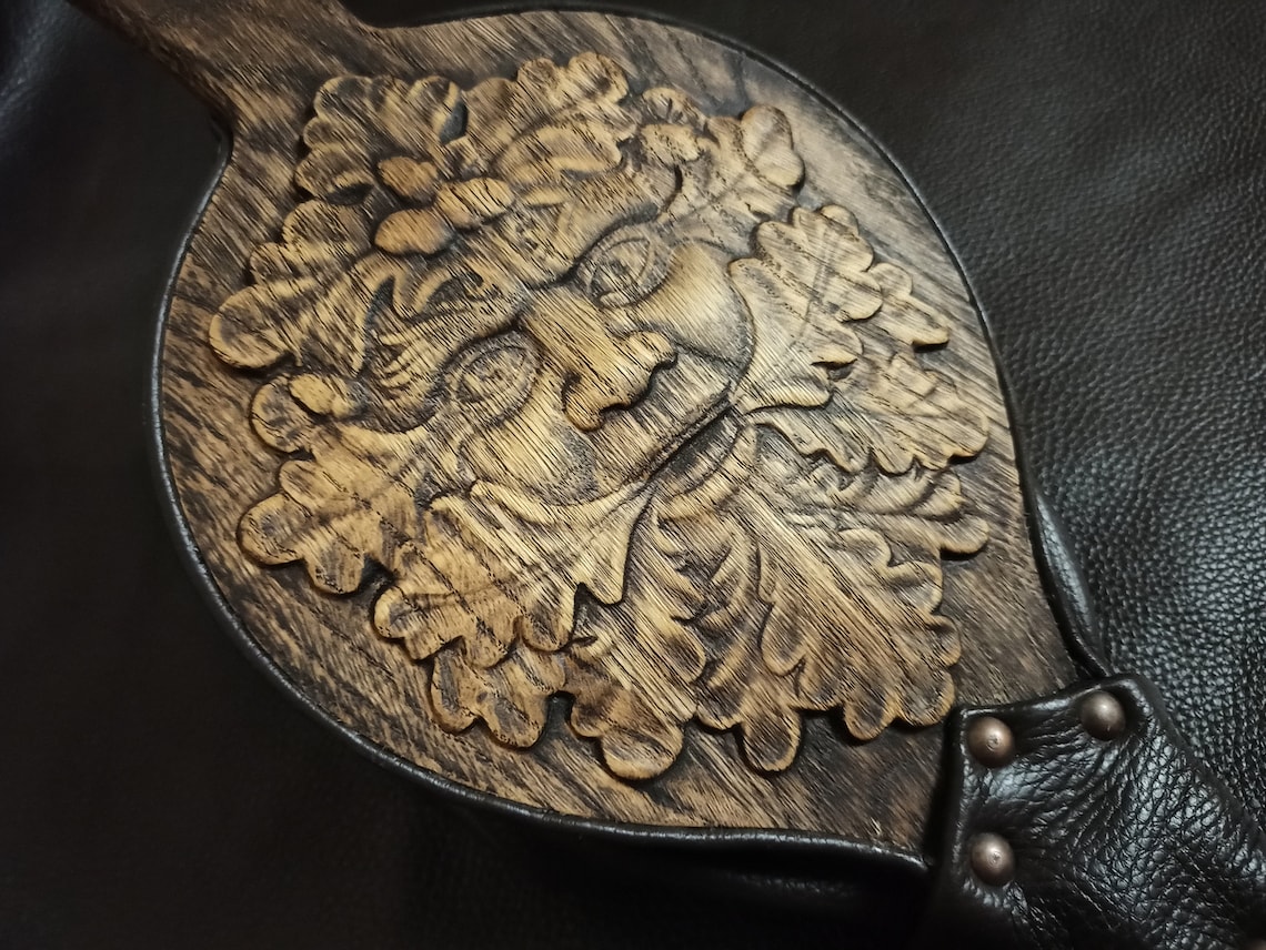 Solid Oak Wood Bellows Hand Crafted Genuine Leather Hand Bellows Carved ...