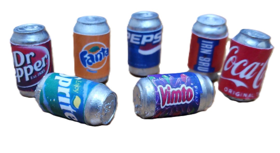 Dollhouse Miniature Soda Pop Cans - Etsy