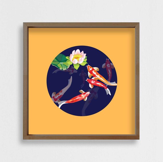 Koi Fish Pop Art. Digital Download by Jill Kang | Etsy