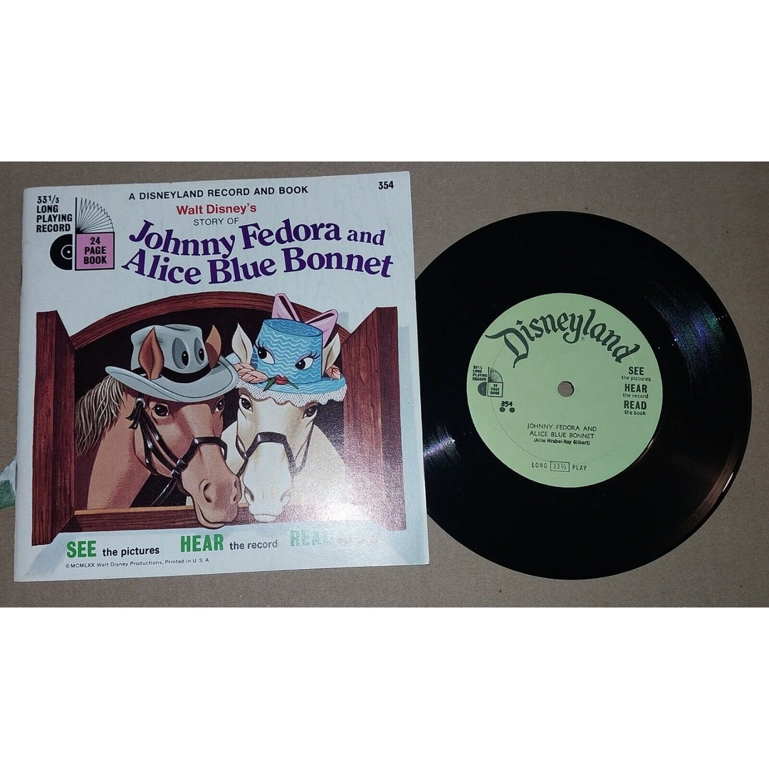 Vintage Johnny Fedora and Alice Blue Bonnet 24 Pgbook With the Record ...