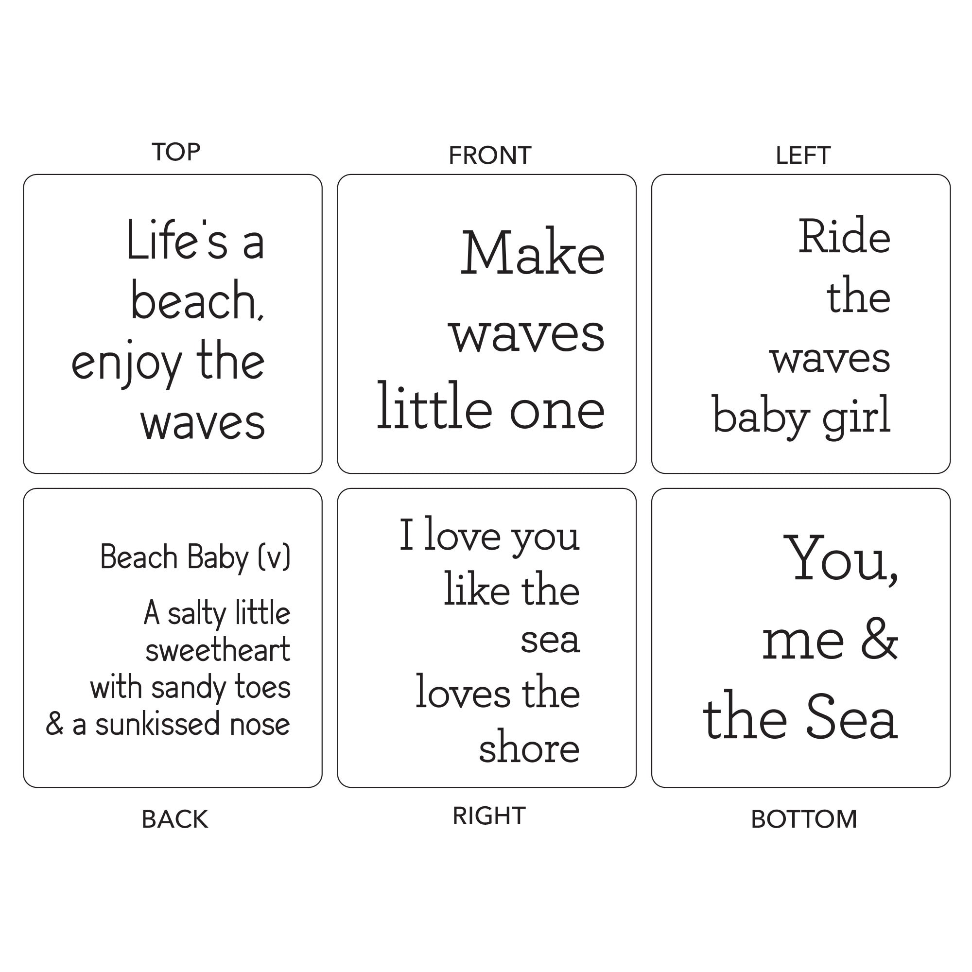 Seashell Beach Baby Gift, Personalized Baby Block, Sea Love, Beach Baby ...