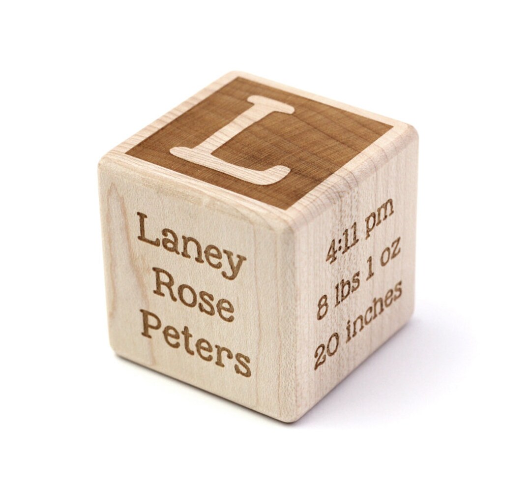 Baby Shower Gift Newborn Baby Gift Block Custom Baby Block New Baby ...
