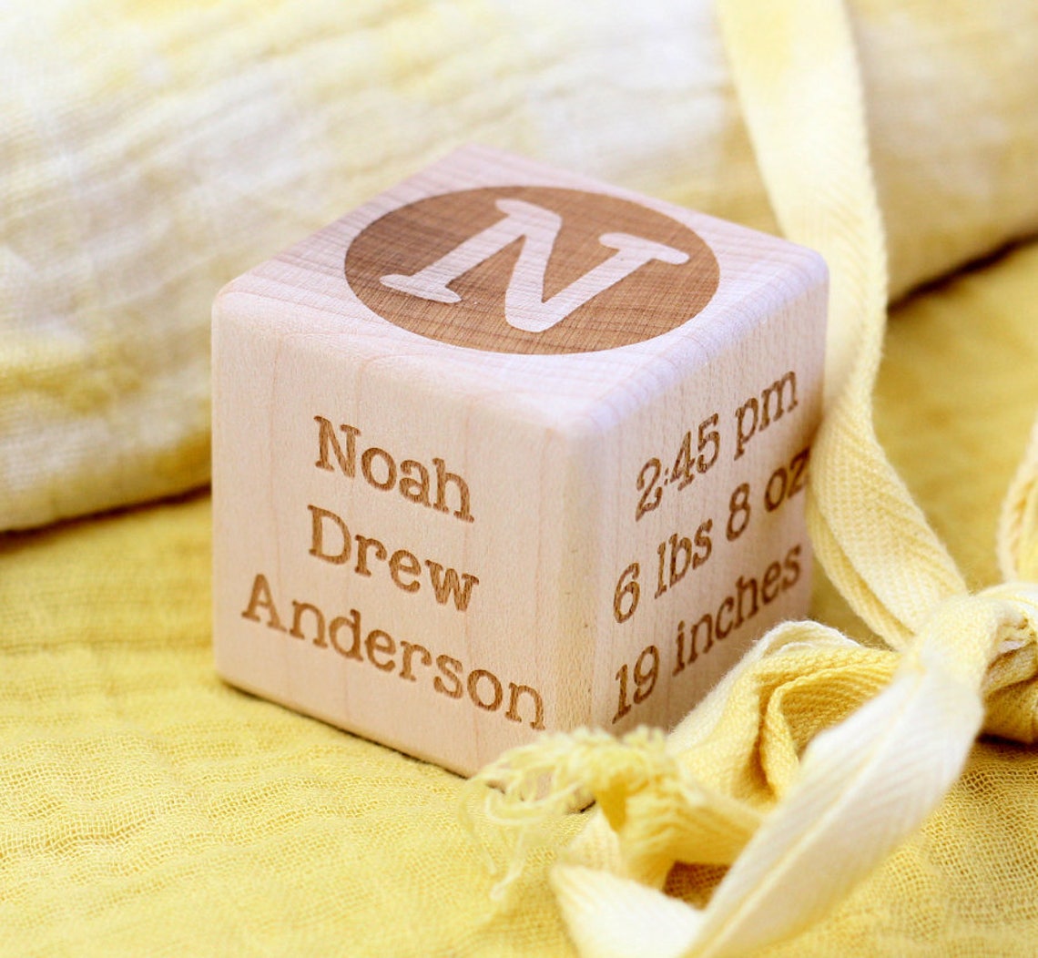Baby Block First Birthday Milestone Block Personalized Gift | Etsy