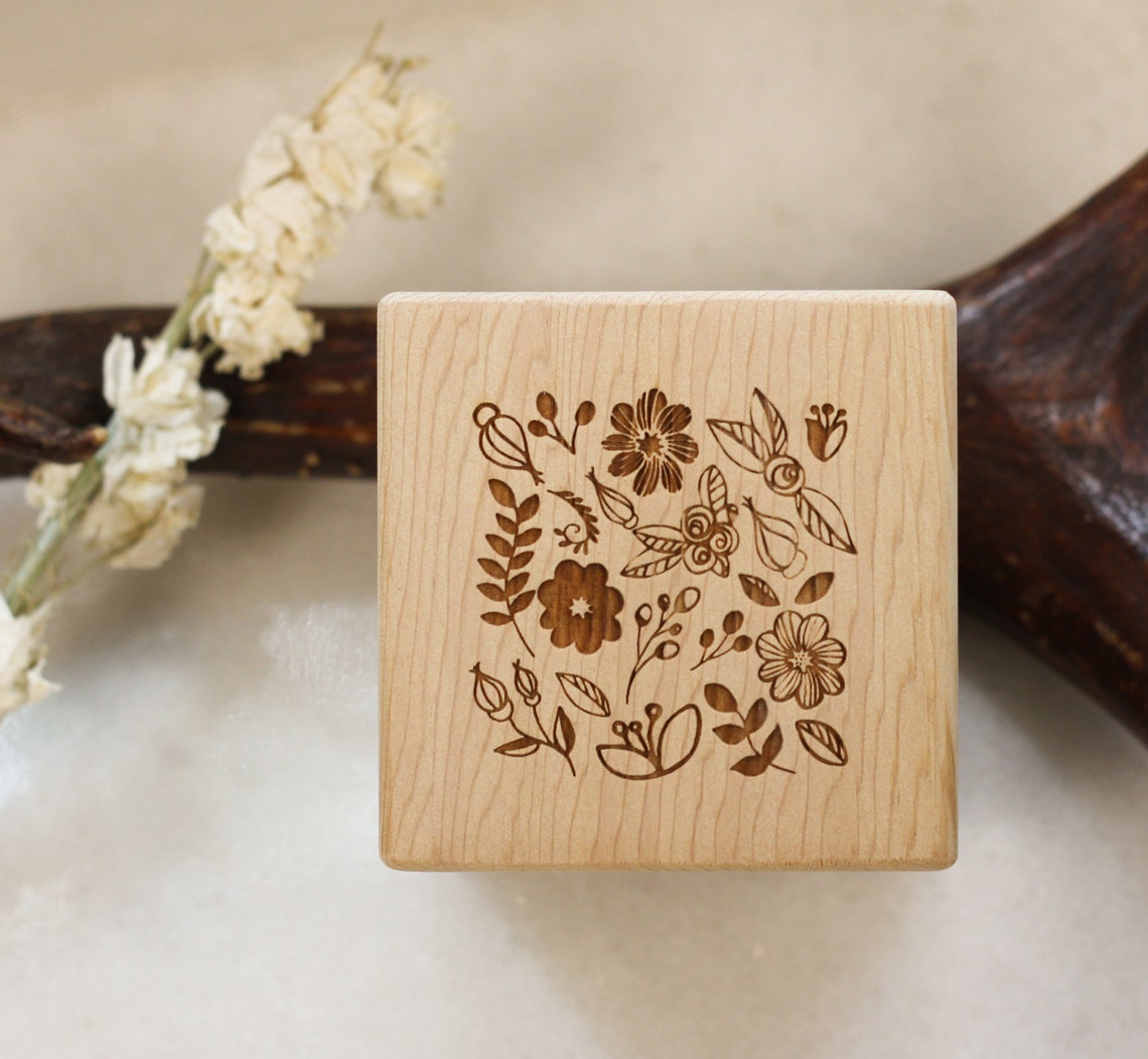 Beautiful Floral Wood Block Design Spring Baby Flower Child - Etsy